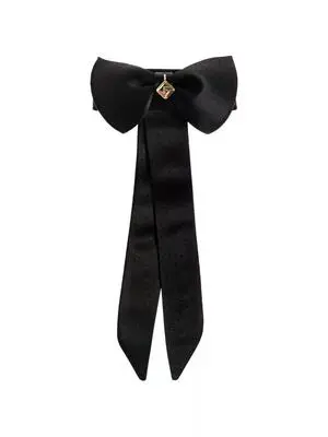 FERRAGAMO Bow Detail Logo Charm Hair Clip - Black