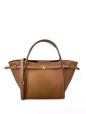 TOD'S T Timeless Leather Shoulder Bag - Neutrals