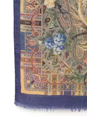 Etro Floral Paisley-print Scarf - Blue