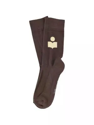 Isabel Marant Étoile Logo-intarsia Socks - Brown