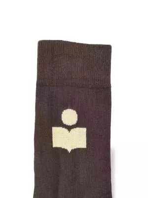 Isabel Marant Étoile Logo Intarsia Socks - Brown