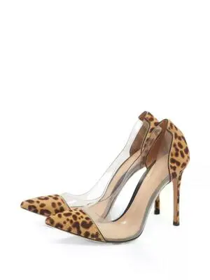 GIANVITO ROSSI Plexi Animal-print Pumps