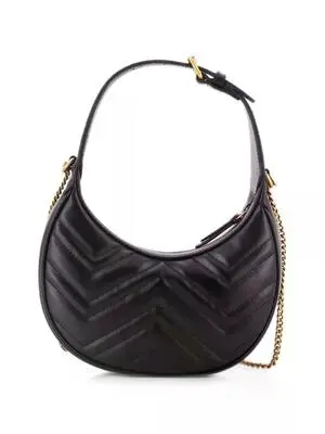 Gucci Gg Marmont Matelassé Leather Mini Hobo Bag - Black