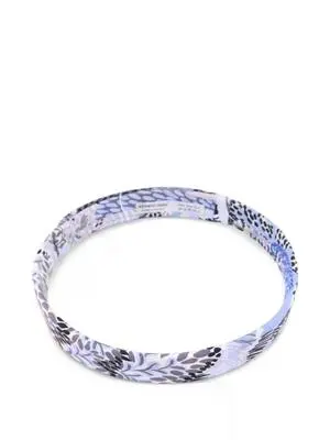 Hermès Floral-print Silk Hairband - Blue
