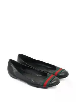 Gucci Web Round-toe Ballet Flats