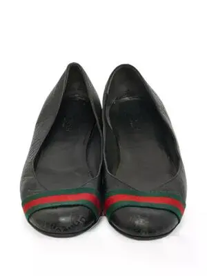 Gucci Web Round-toe Ballet Flats