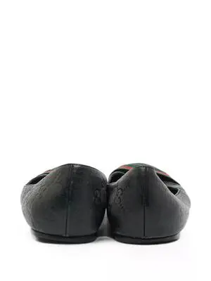 Gucci Web Round-toe Ballet Flats