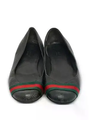 Gucci Web Round-toe Ballet Flats