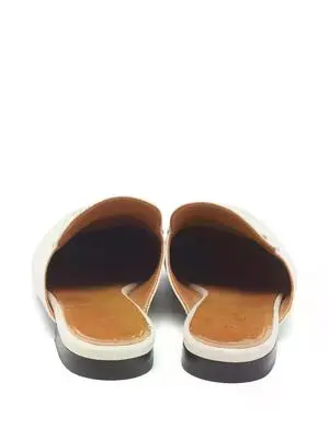 Gucci Princetown Horsebit Detail Flat Mules - White