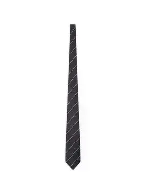 TOM FORD Geometric Pattern Silk Neck Tie - Black