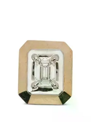 RAINBOW K Single Emerald-cut Diamond Stud Earring - Gold