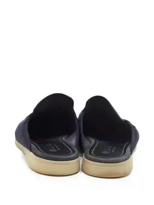 Loro Piana Babouche Walk Flat Mules - Blue