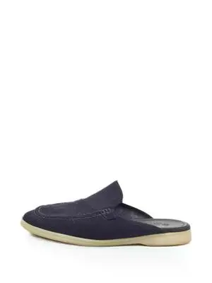 Loro Piana Babouche Walk Flat Mules - Blue