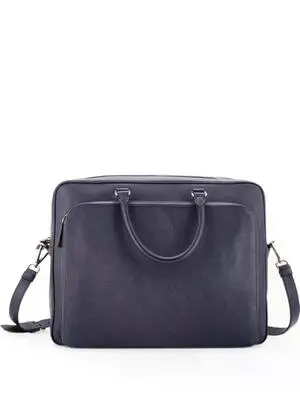 Prada Convertible Travel Briefcase Saffiano Leather Business Bag - Blue
