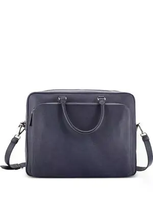 Prada Saffiano Leather Convertible Travel Briefcase - Blue