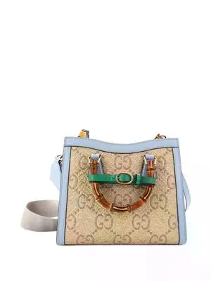 Gucci Diana Nm Bamboo Handle Gg Raffia Small Tote Bag