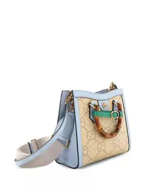 Gucci Diana Nm Bamboo Handle Gg Raffia Small Tote Bag