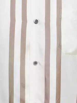 John Elliott Striped Short-sleeved Silk Shirt