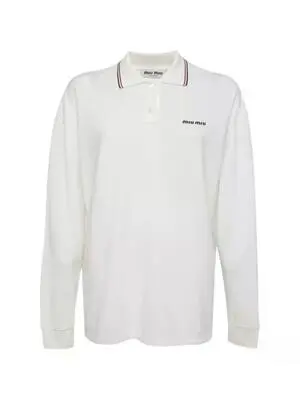Miu Miu Long-sleeved Polo Shirt - White