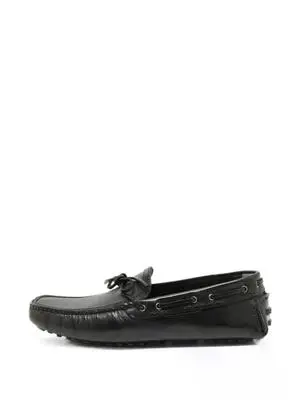 Fendi Zucca Leather Loafers - Black
