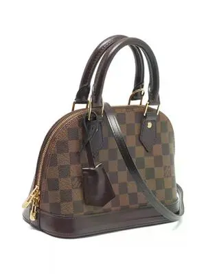LOUIS VUITTON Bb Alma Damier Ébène Tote Bag - Brown