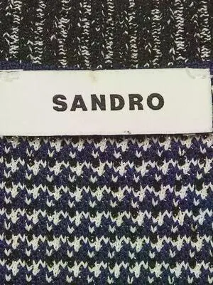 Sandro V-neck Knitted Midi Dress