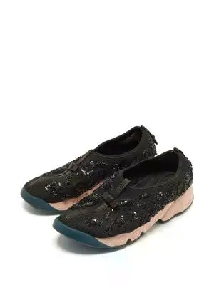 Dior Fusion Crystal Embellished Sneakers - Black