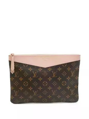 LOUIS VUITTON Monogram Canvas Daily Clutch Bag - Brown