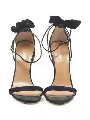 AQUAZZURA Bow Tie Suede Heeled Sandals