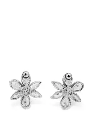 Carolina Herrera Jasmine Crystal-embellished Stud Earrings - Silver