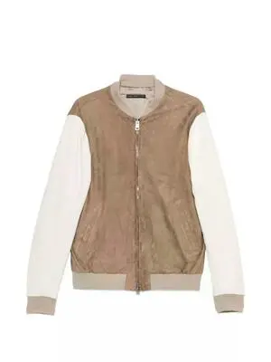 LOW BRAND Panelled Bomber Jacket - Brown