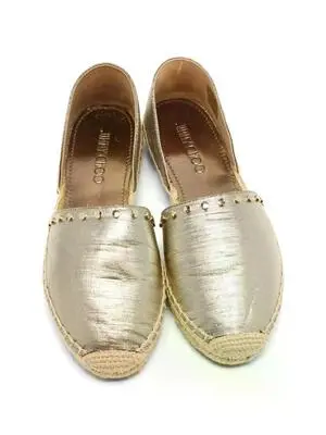 JIMMY CHOO Tone Studded Lamé Ballet Flats