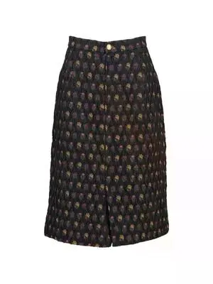 Valentino Garavani Floral-print Pencil Midi Skirt - Black