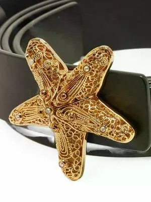 Dior 2024 Starfish Leather Belt - Black