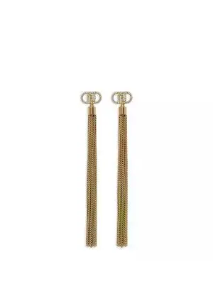 Liu Jo Crystal-embellished Chain-fringe Drop Earrings - Gold
