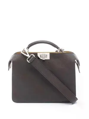 Fendi 2010-2026 Mini Leather Peekaboo Iseeu Satchel - Brown