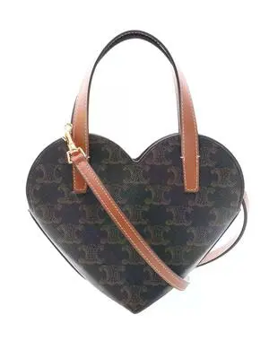 Celine Triomphe Coated Canvas Heart Crossbody Bag - Black
