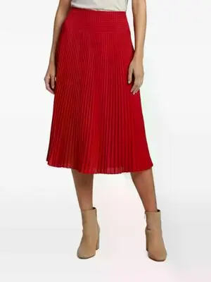 Prada Plissé Midi Skirt - Red