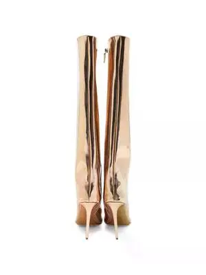 Alexandre Vauthier Tone Metallic Finish Pointed Toe High Stiletto Heel Boots