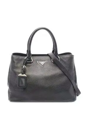 Prada 2000-2010 Grained Leather Satchel - Black