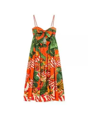 Farm Rio Fruit-print Maxi Dress With Bow Detail
