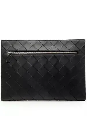 Bottega Veneta Nappa Maxi Intrecciato Document Case Clutch Bag - Black