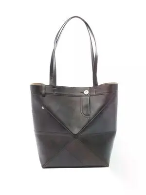 Loewe 2010-2026 Medium Calfskin Puzzle Fold Panta Tote Bag - Brown