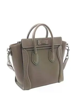 Celine Leather Luggage Tote Satchel - Grey
