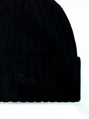 MC2 SAINT BARTH Wengen Logo-embroidered Wool Beanie Hat - Blue