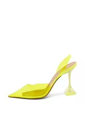 Amina Muaddi Holli Glass Slingback Pumps - Yellow