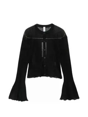 CFCL Hypha Lucent Glitter Flared-sleeve Cardigan - Black