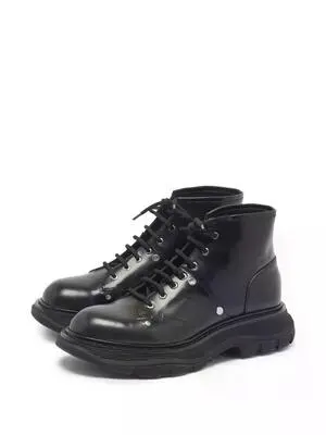 Alexander McQueen Leather Lace-up Combat Boots