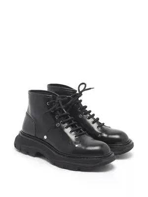 Alexander McQueen Leather Lace-up Combat Boots