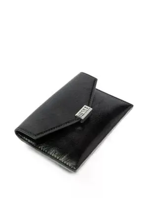 DIESEL® Envelope-style Card Holder In Shiny Wrinkled Leather